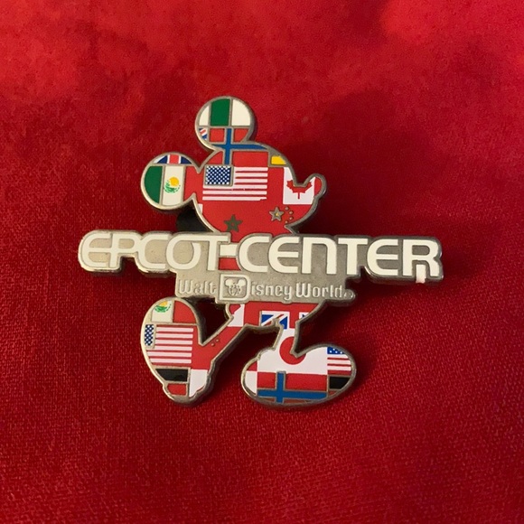 Jewelry | Mickey Mouse Silhouette Epcot Flags Disney Pin | Poshmark